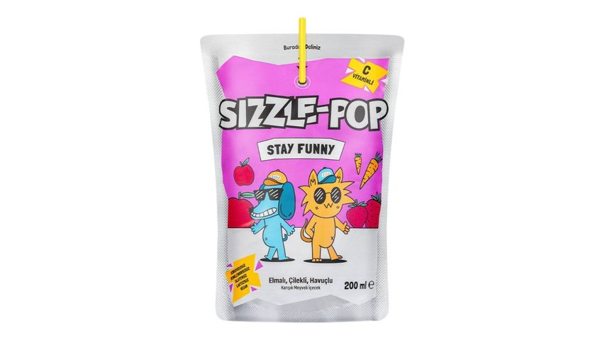 Sizzle Pop Stay Funny Karışık Meyveli İçecek 200 ml - yemeksepeti.com