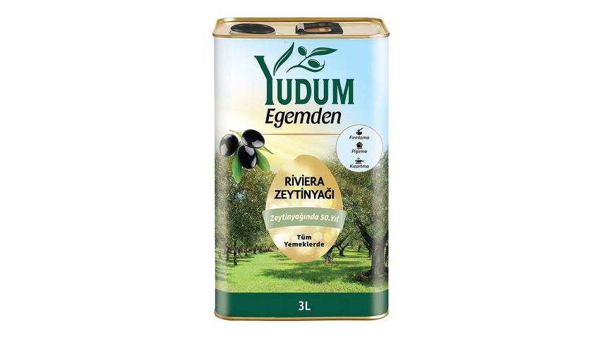 Yudum Egemden Riviera Zeytinyağı Teneke 3 L - yemeksepeti.com